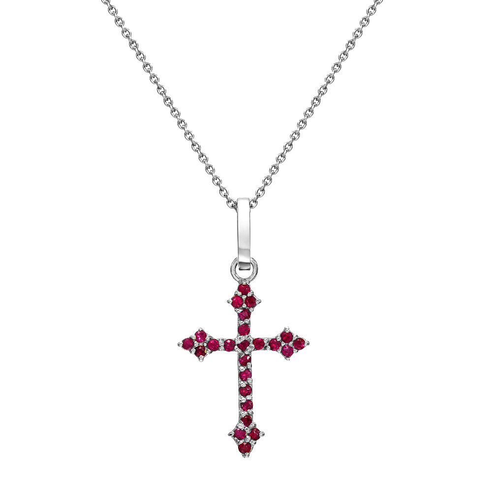 Ruby Baby Gothic Cross Pendant – DRU.